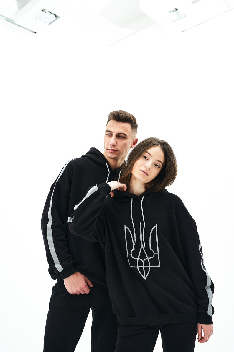 Couple Tracksuit, Ukraine Shirt Hoodie, Matching Couple Black ...