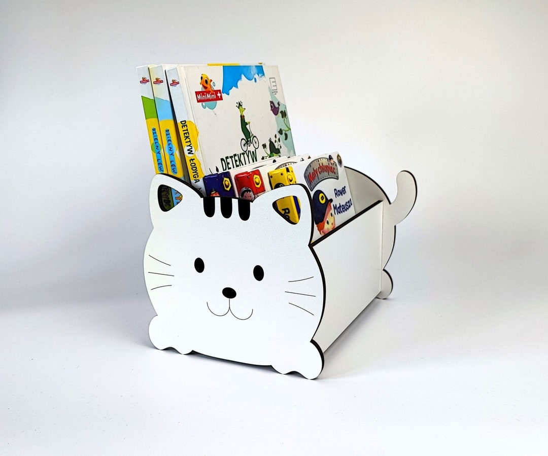 Cat-shaped Book Box - Wooden Storage Box for Children's Room - Etsy UK