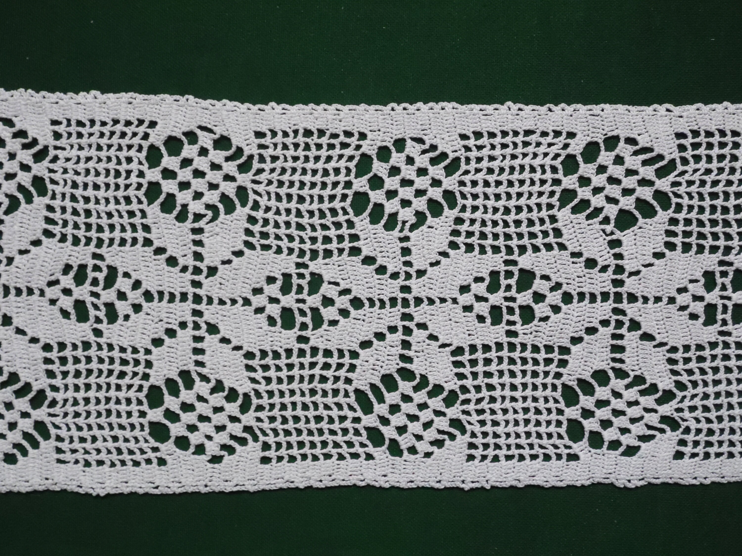 Vintage Crochet Table Runner, Crochet Table Topper, Crocheted Table ...