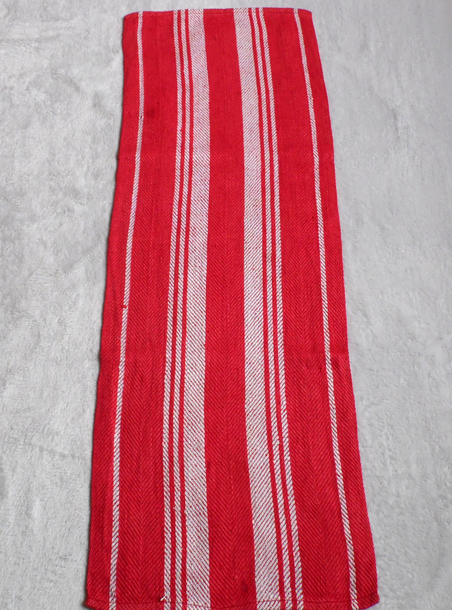 Vintage Linen Table Runner With Stripes, Swedish Woven Table Runner ...