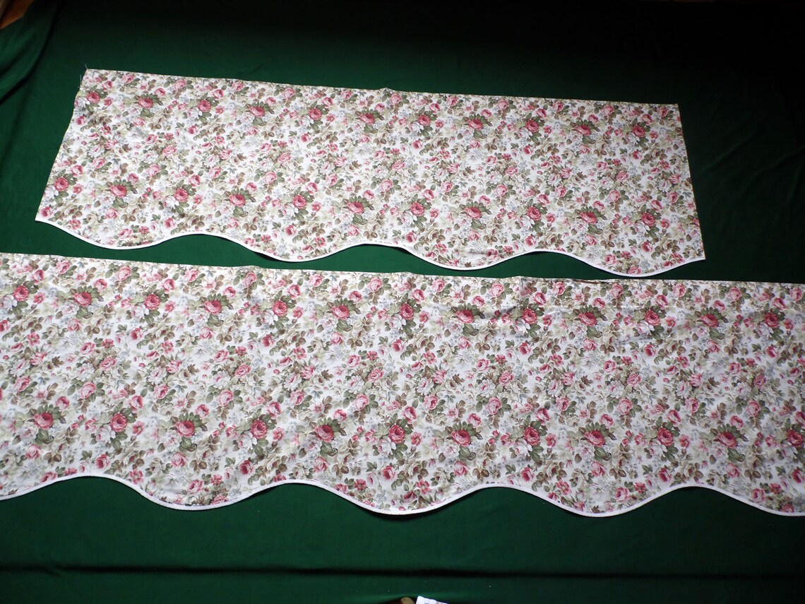 Vintage Valance Set of 2 Valance With Roses Shabby Chic - Etsy