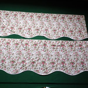 Vintage Valance, Set of 2, Valance With Roses, Shabby Chic Window Decor ...