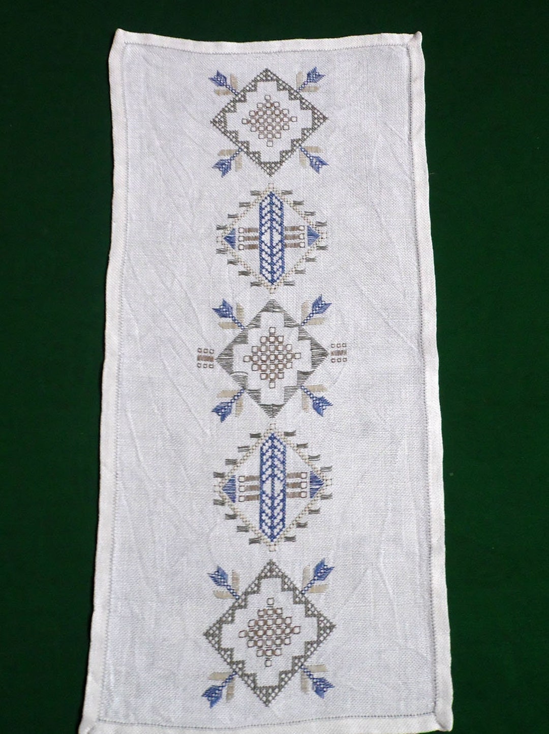 Vintage Table Runner With Hand Embroidery, Vintage Folk Embroidered ...
