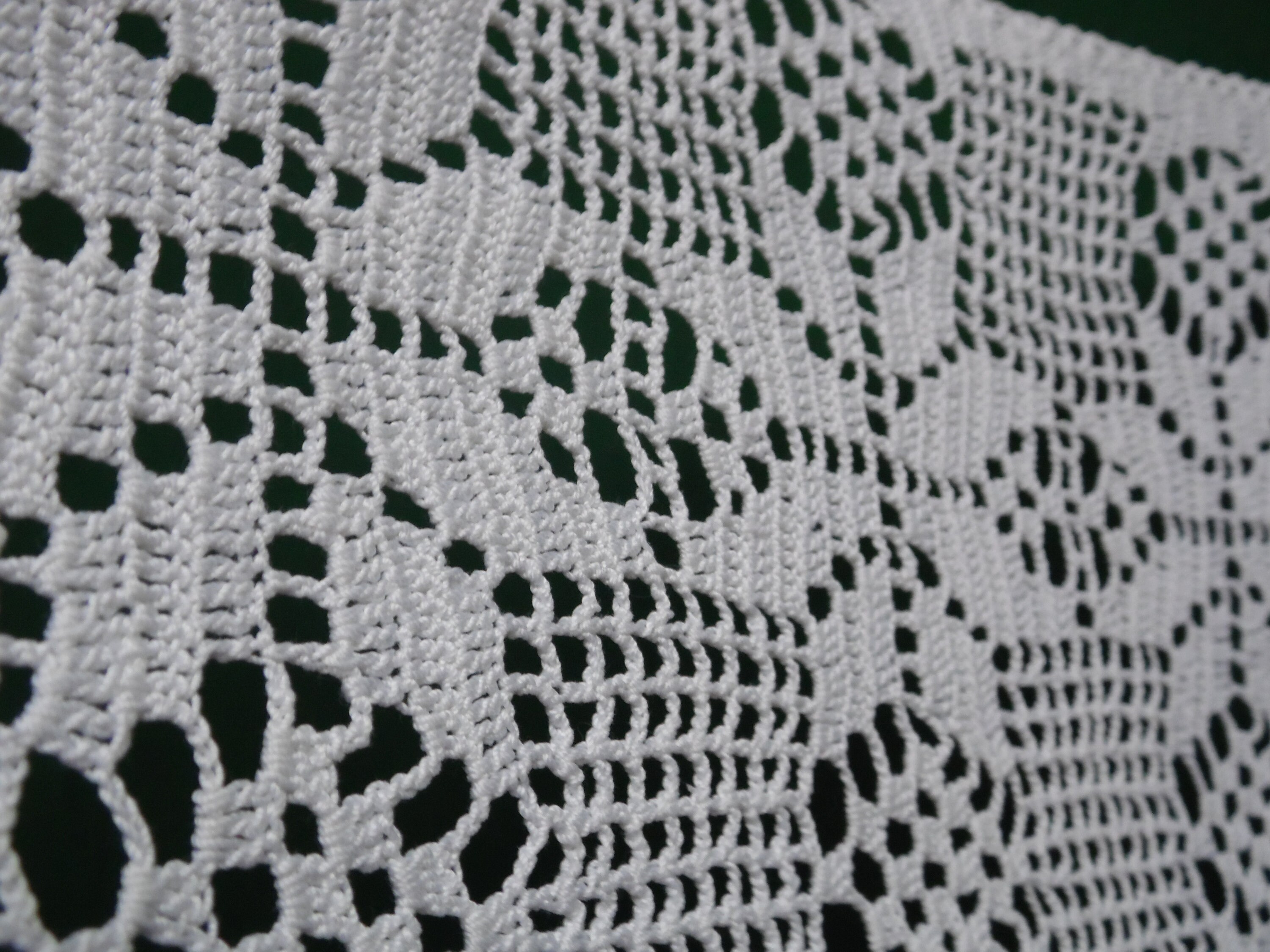 Vintage Crochet Table Runner, Crochet Table Topper, Crocheted Table ...