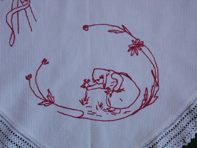 Vintage Table Runner With Hand Embroidery Vintage Table - Etsy