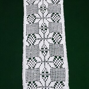 Vintage Crochet Table Runner, Crochet Table Topper, Crocheted Table ...