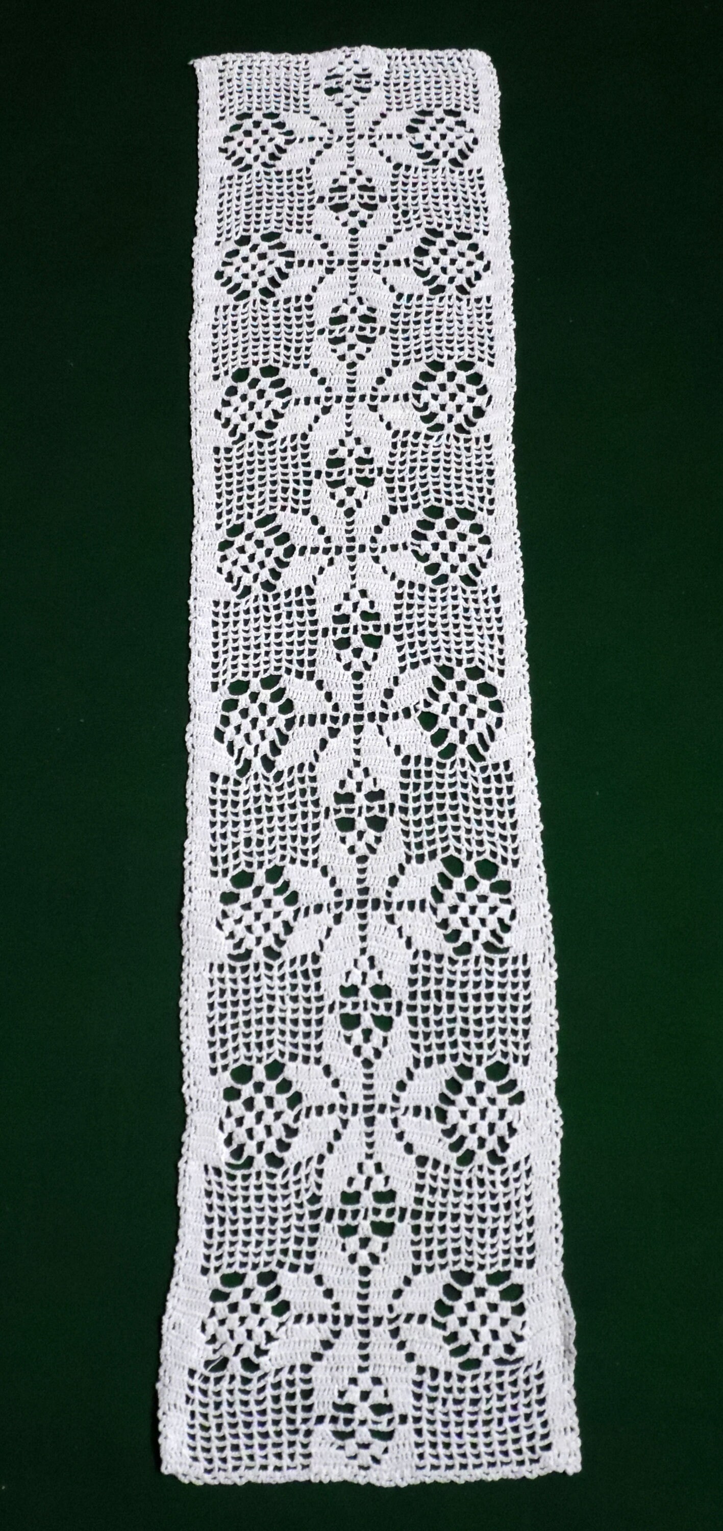 Vintage Crochet Table Runner, Crochet Table Topper, Crocheted Table ...