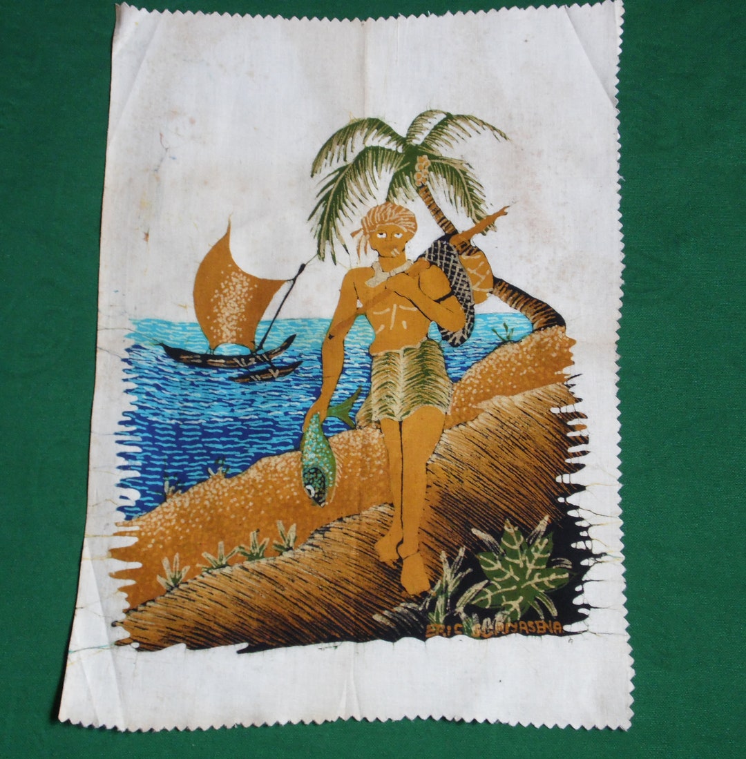 Vintage Srilankan Handmade Batik, Eric Suriyasena Design, Vintage Wall ...