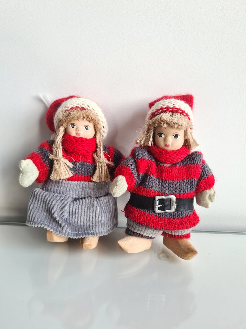 Swedish Nisse Boy and Girl Christmas Figurines Scandinavian Tomte ...