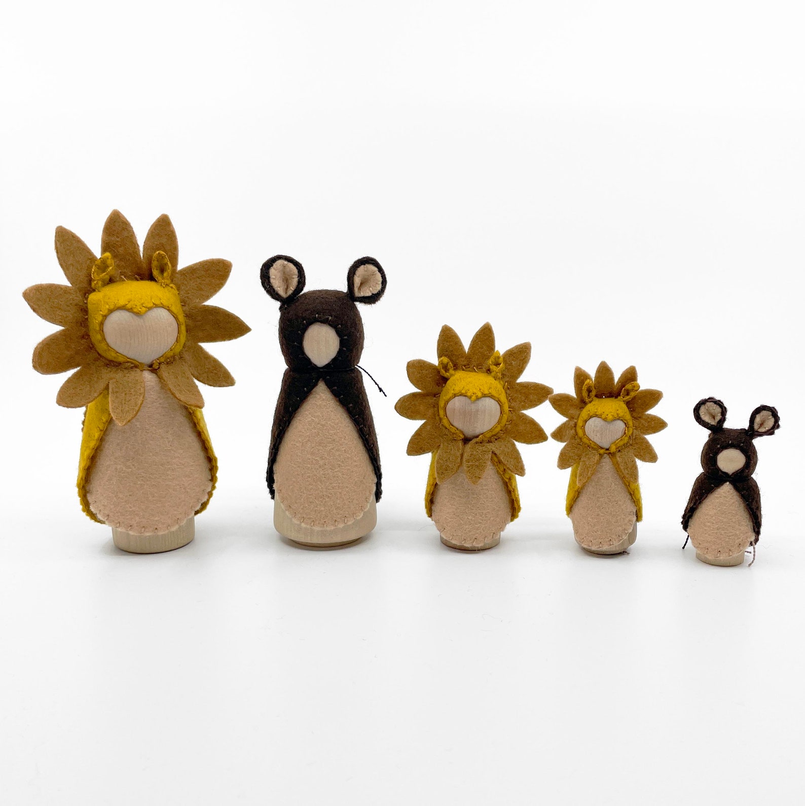 Lion and Bear Digital Clothes Pattern for Steiner Inspired Peg Dolls ...