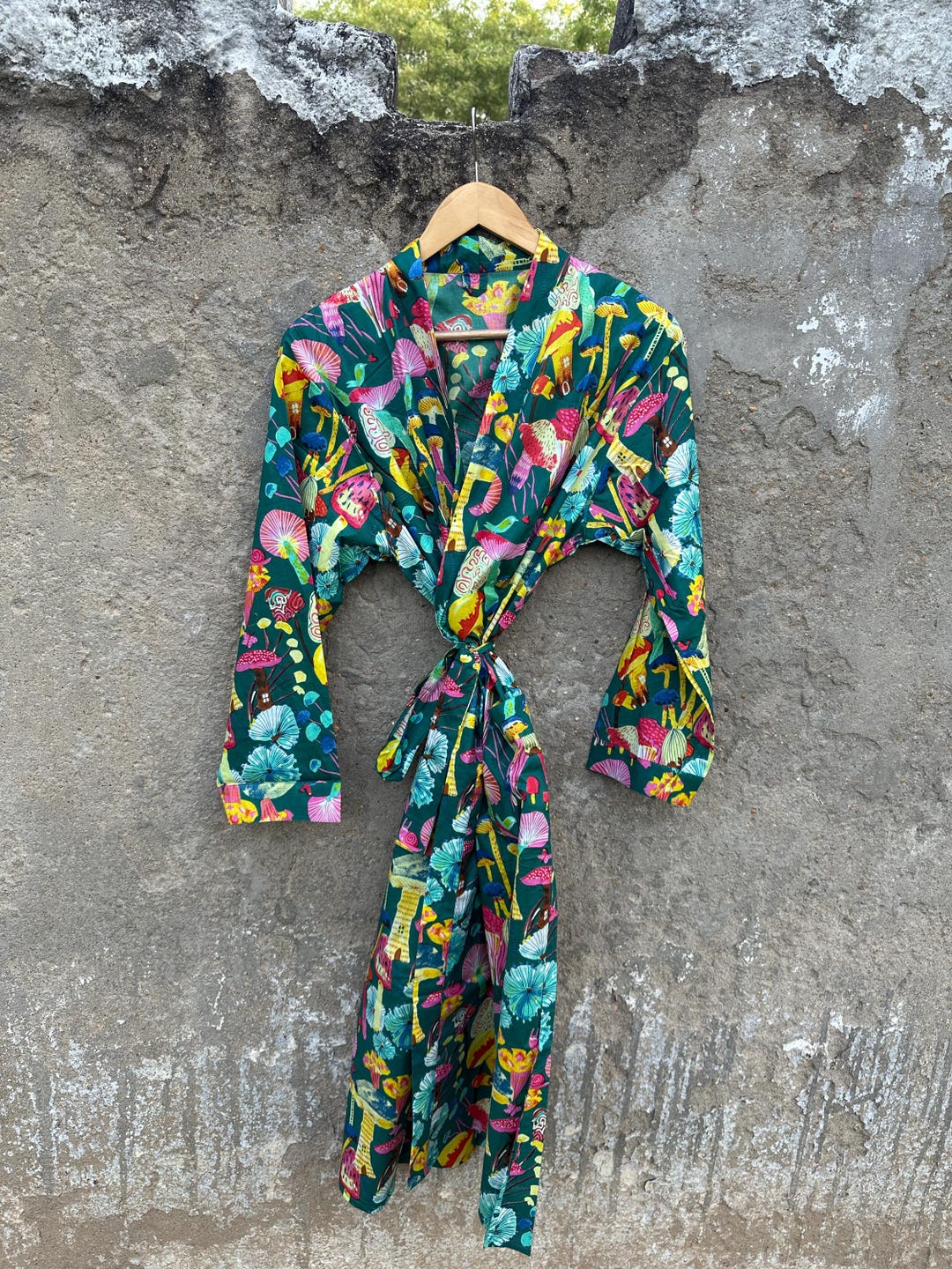 Multi Floral Kimono Bathrobe for Women, Lightweight Spa Robe, Beach ...
