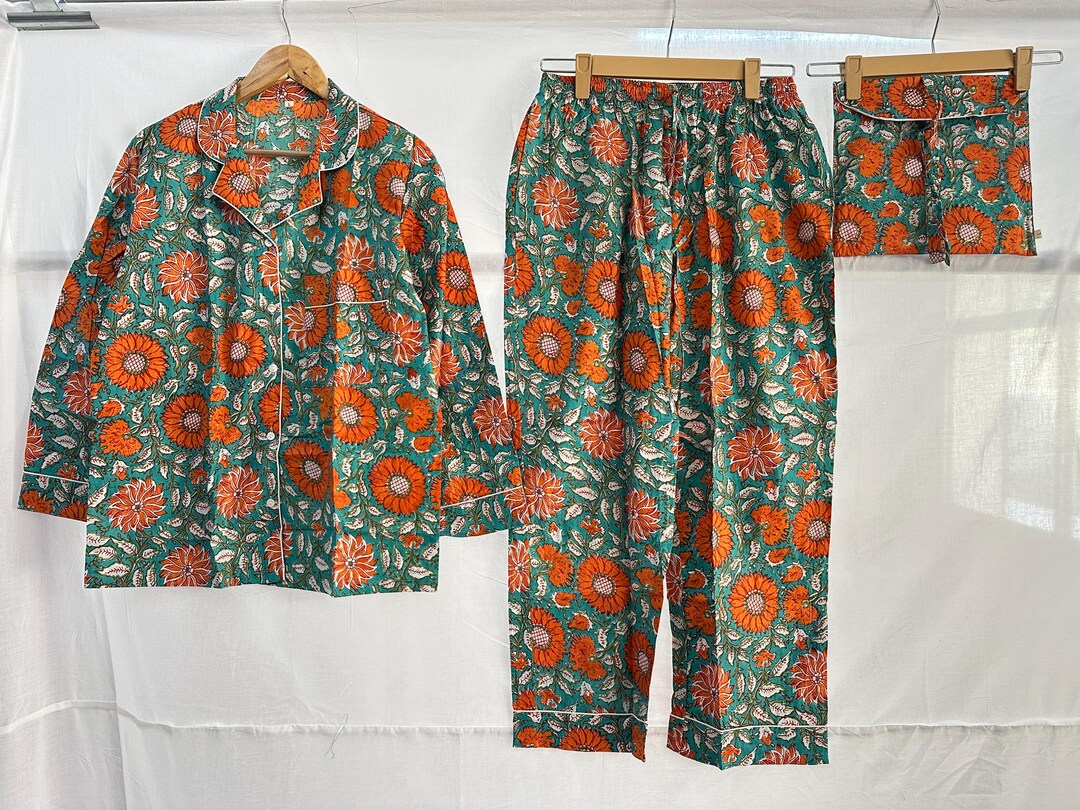 Two-piece Night Dress Set Robe Nighty Combo, Kaftan Style Night Dress ...