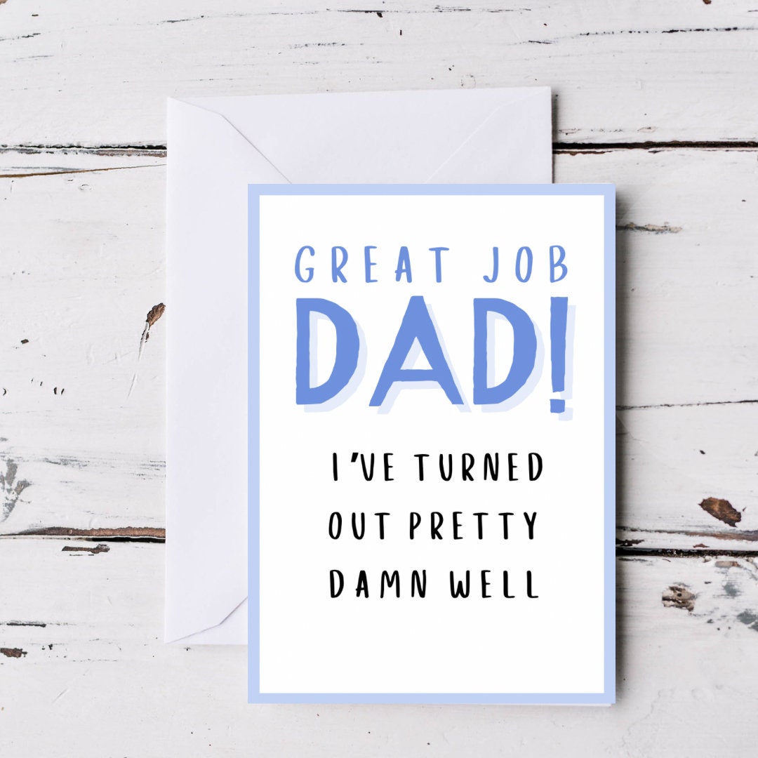 Great Job Dad A5 Card for Fathers Day. - Etsy