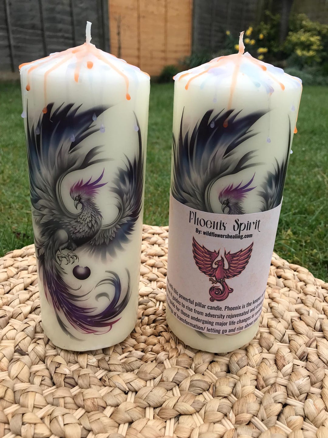 Phoenix Spell Candle, Spirit Animal, Pillar Candle, Church Candle, 22cm ...