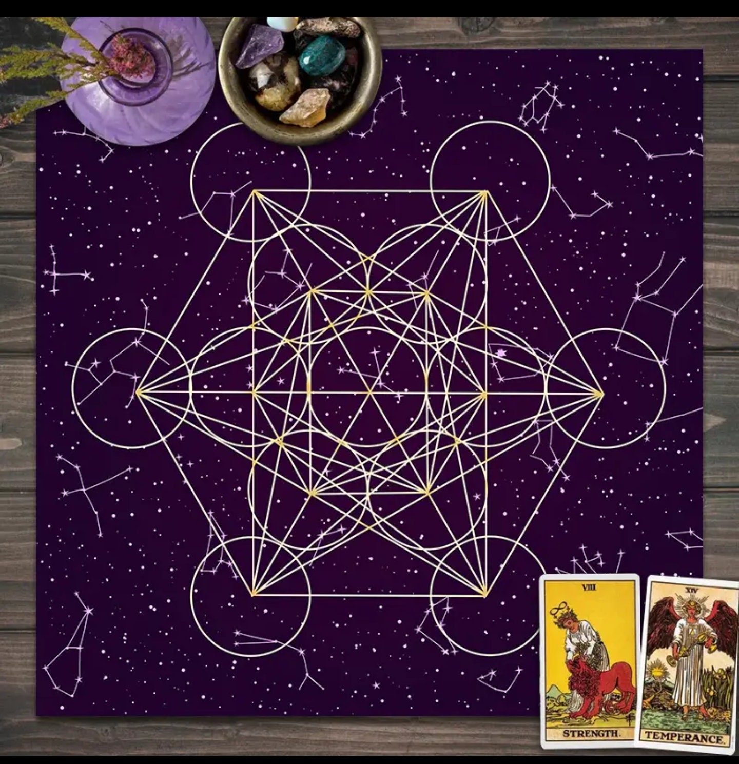 Metatrons Cube Tarot Cloth Crystal Grid Tarot Spread Tarot - Etsy