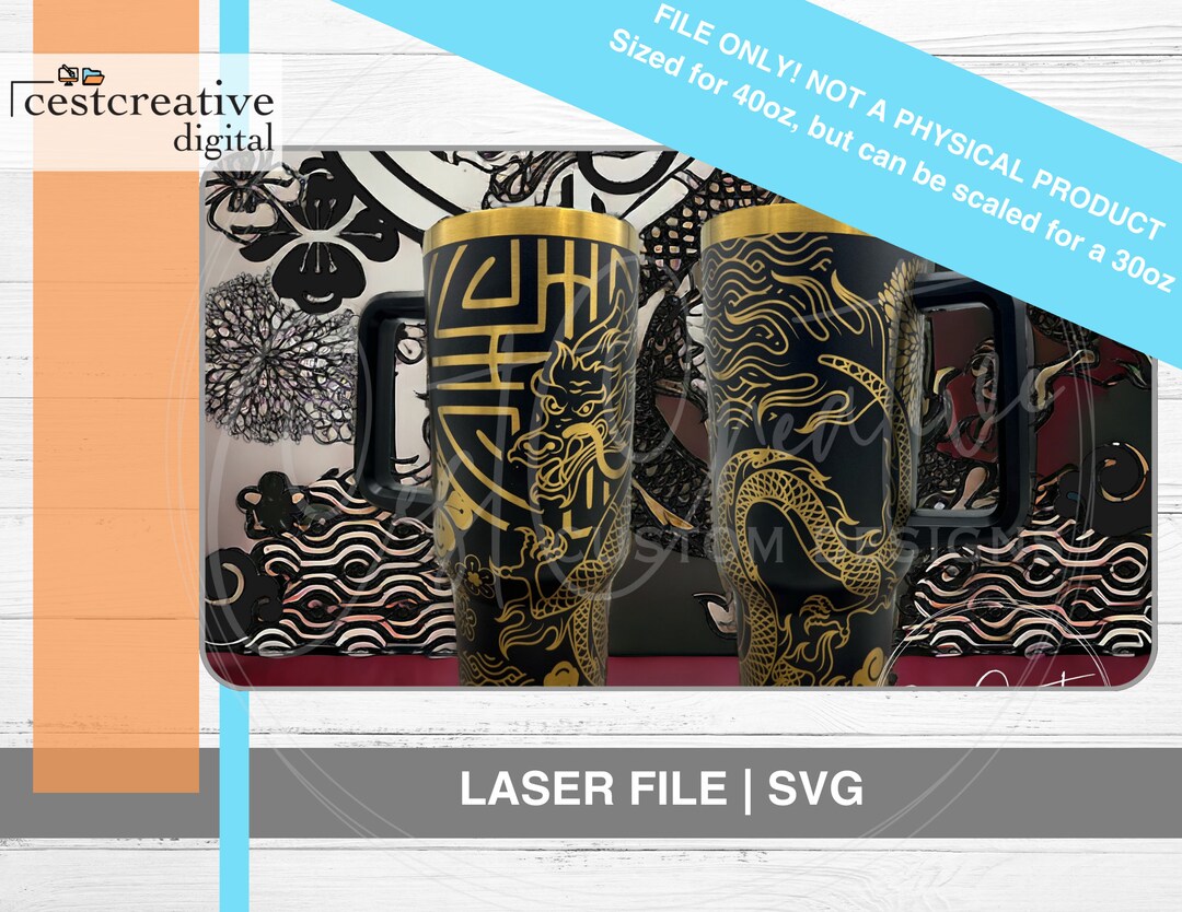 Dragon - 40oz Wrap Design Laser File SVG - Etsy