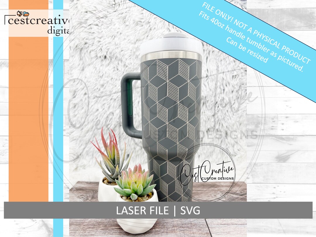Geometric Cubes - 40oz Wrap Design Laser File SVG - Etsy