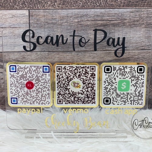Rectangle Acrylic Payment Option Sign Cashapp Scan Me Scan - Etsy