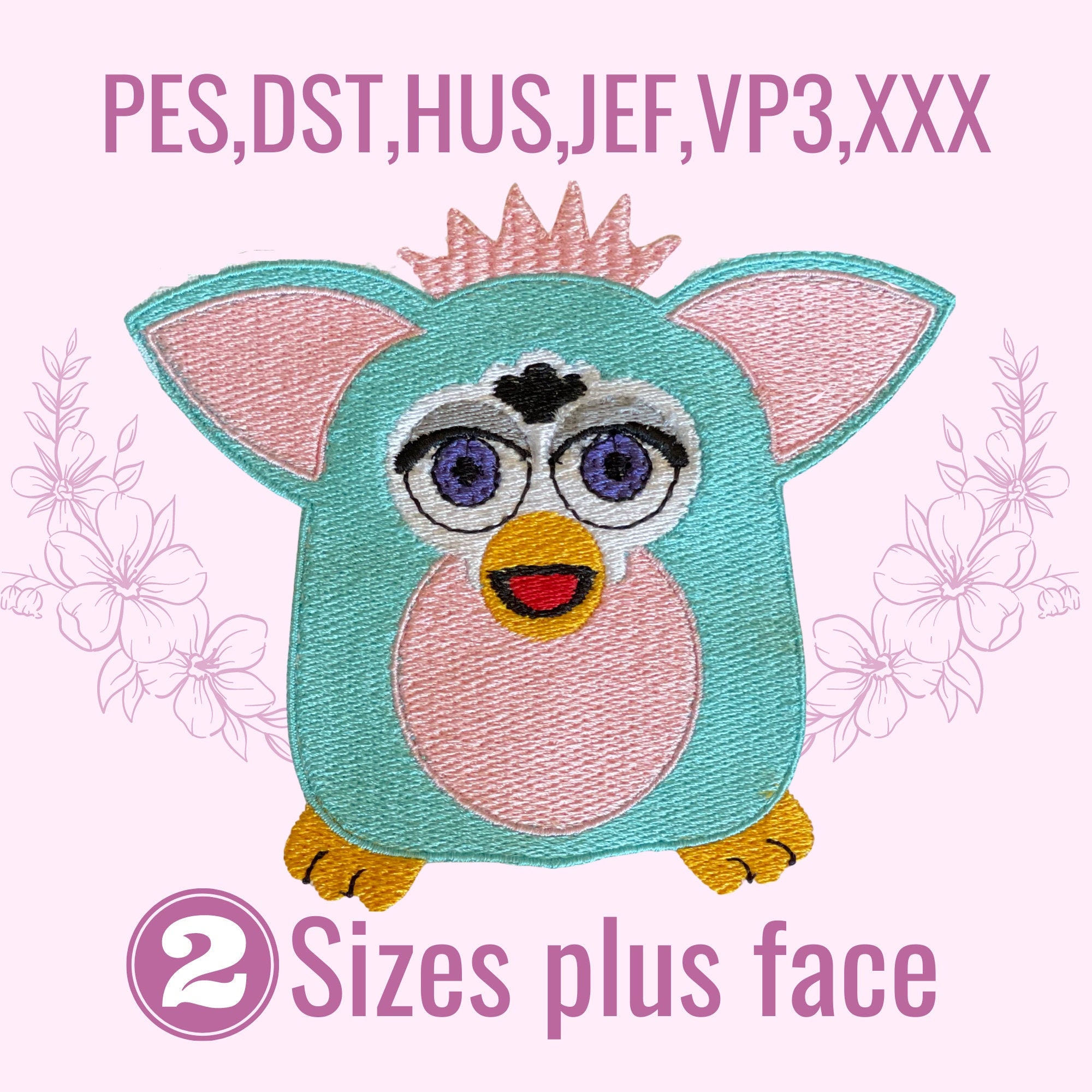 Furby and Furby Face Machine Embroidery Files - Etsy UK