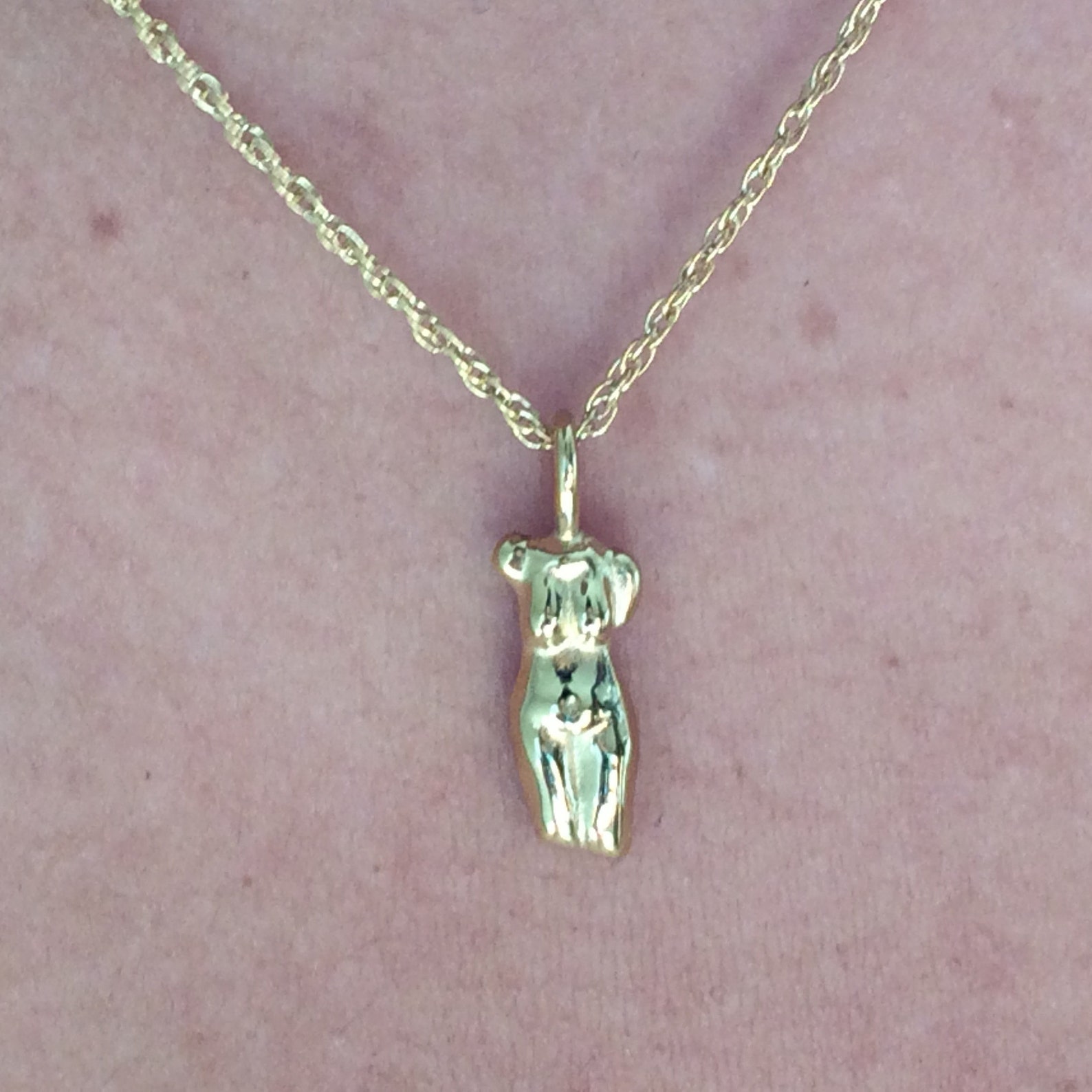 18k Gold Plated Female Figure Pendant Body Necklace Figurine - Etsy ...