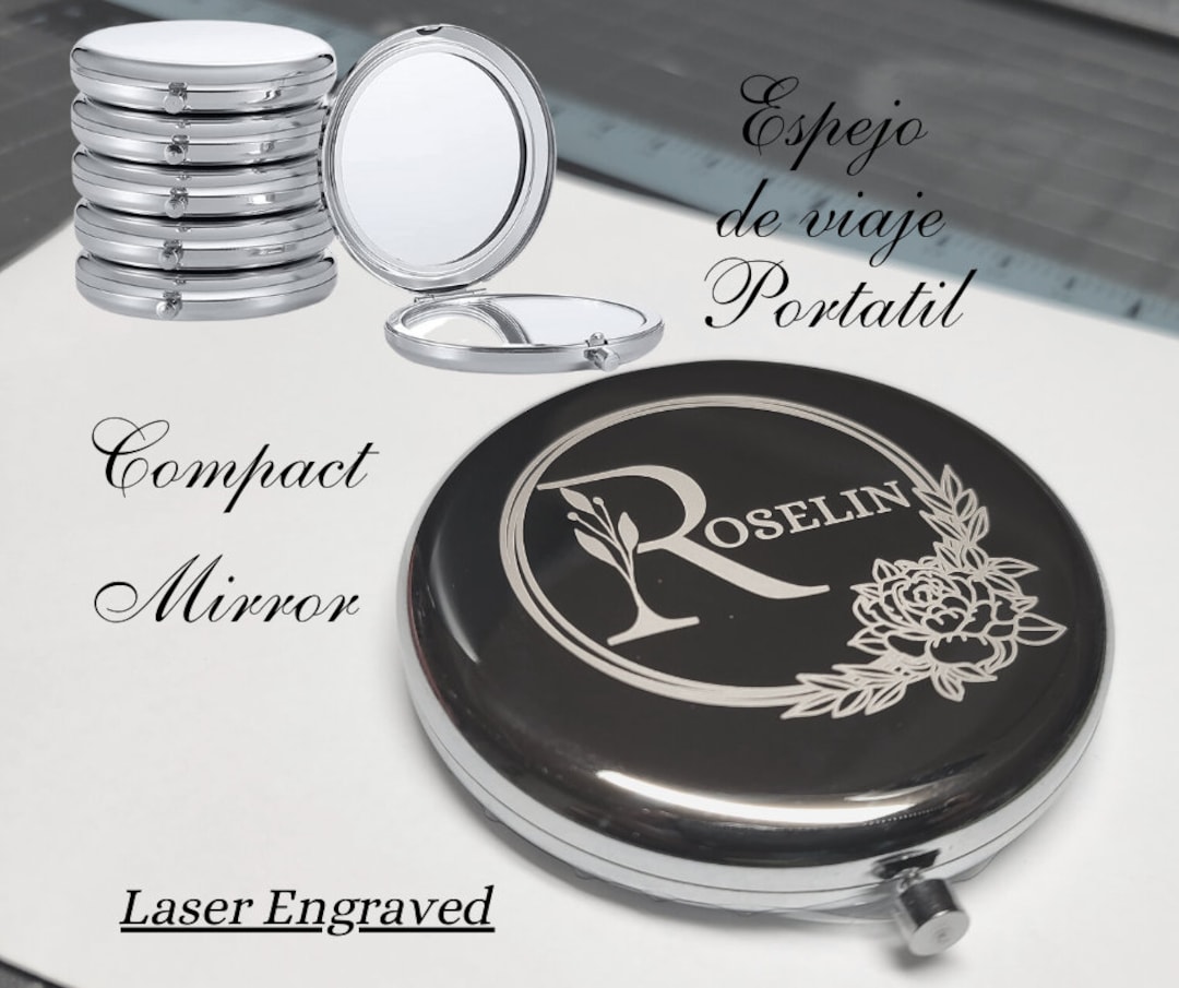 Personalized Compact Mirror Double Sided 1X/2X Magnifying Pocket Mirror Espejo De Bolsa Espejito ...