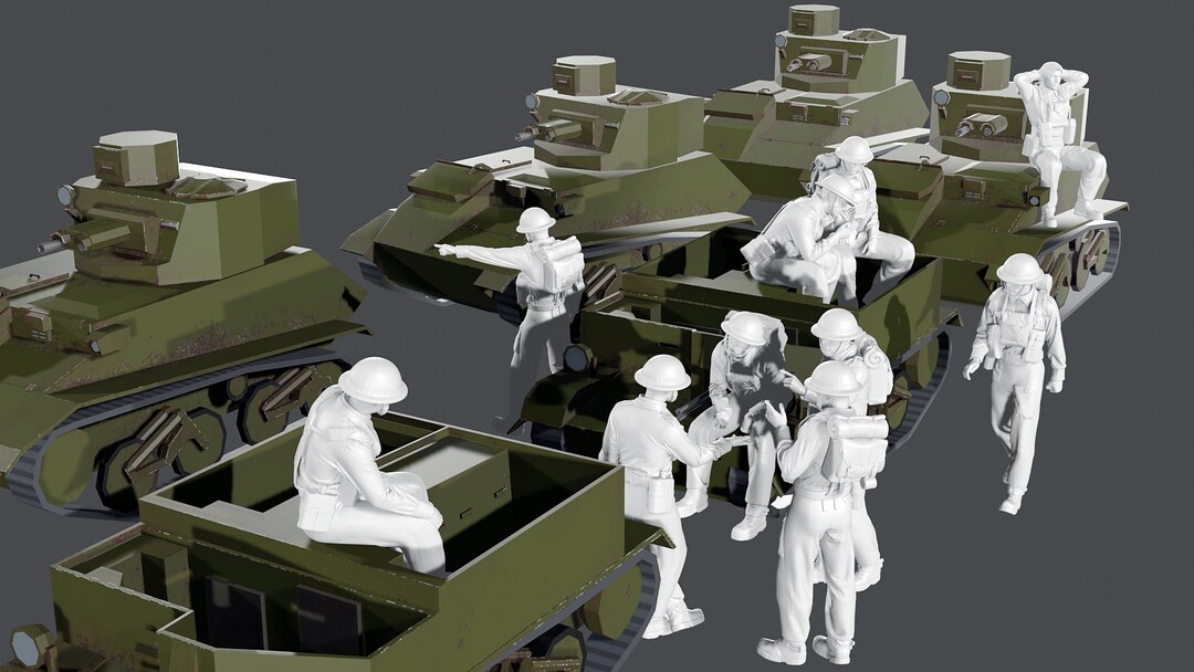 WWII BEF 1940 - Helmets - at Rest - 10 Figure Set - Etsy