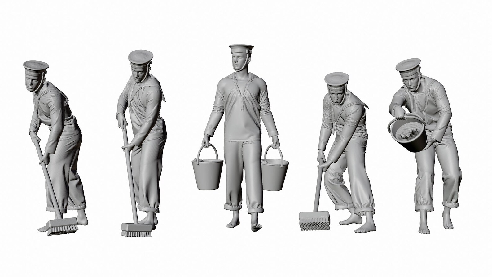 WWII Royal Navy Swab the Deck 5 Figure Set - Etsy