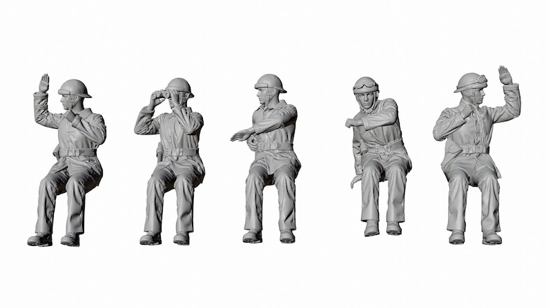 WWII 1940 Battle of France French Tank Commanders - 5 Figure Set - Etsy