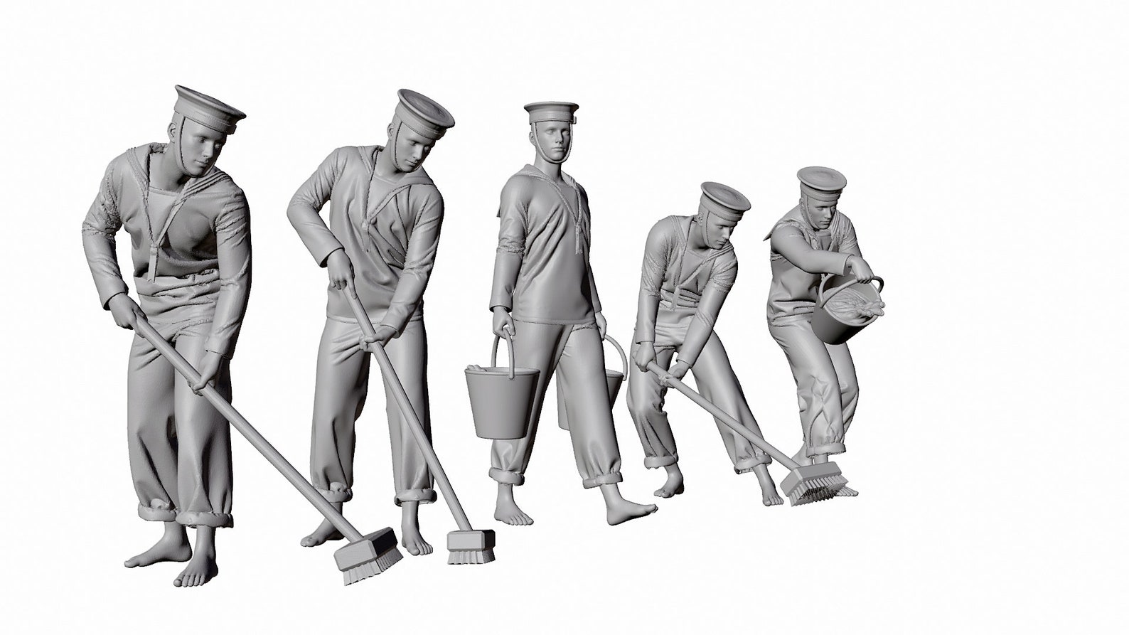 WWII Royal Navy Swab the Deck 5 Figure Set - Etsy
