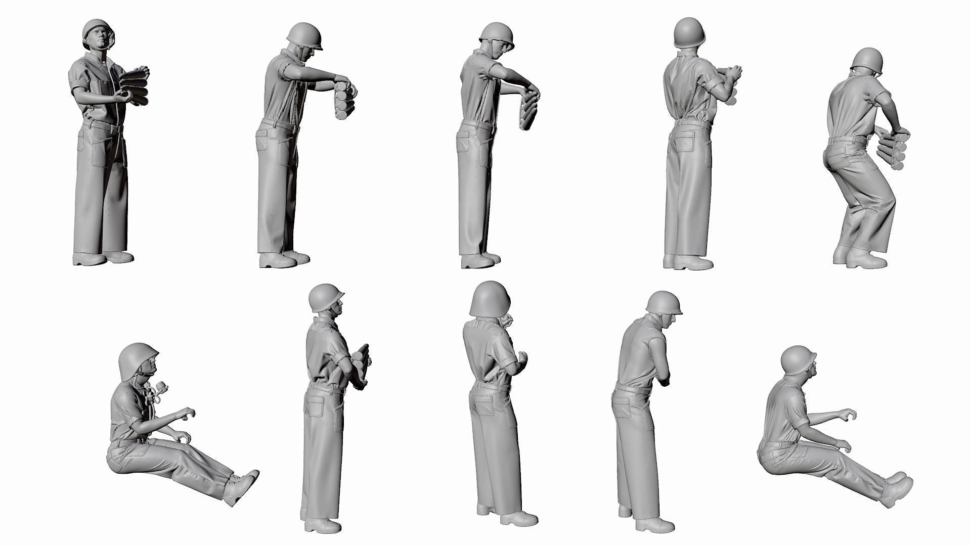 WWII US Navy - 40mm Quod Bofors Crew - 10 Figures - Set 1 - Etsy