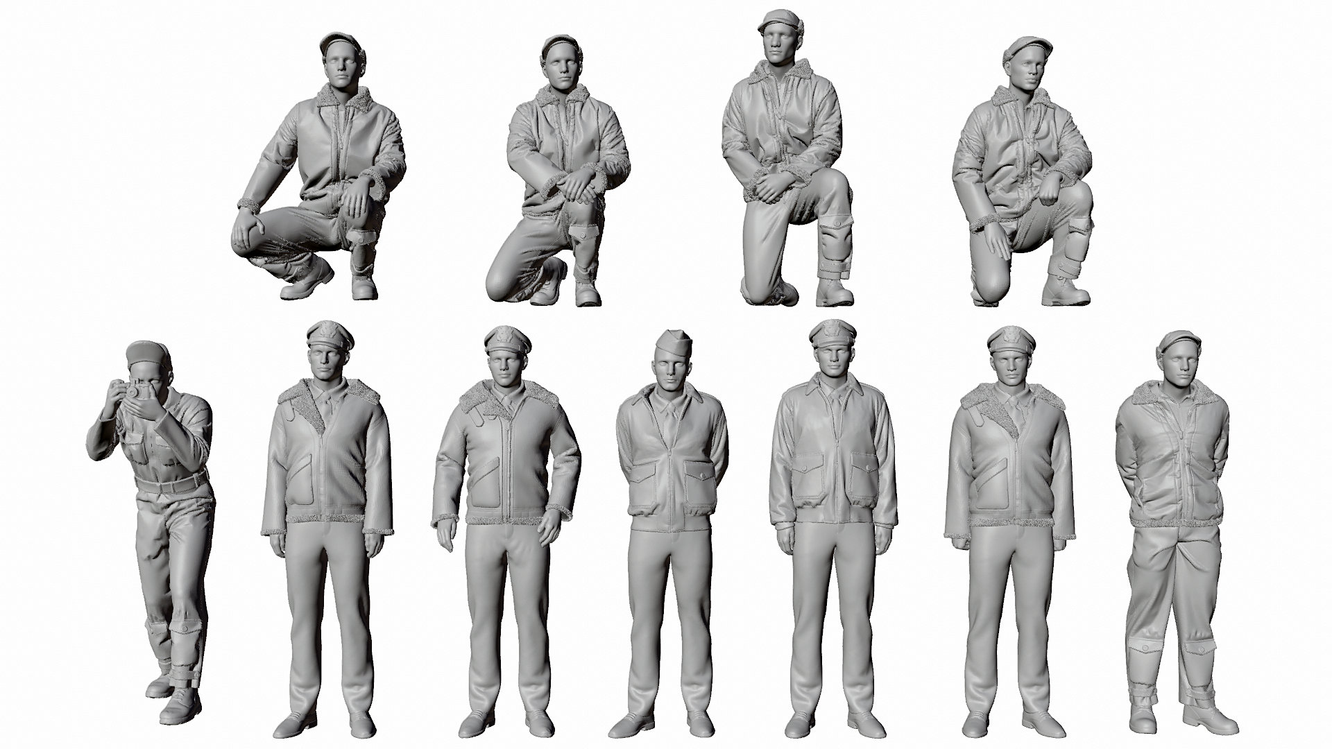 WWII USAAF Bomber Crew Photo - 11 Figure Set - Etsy