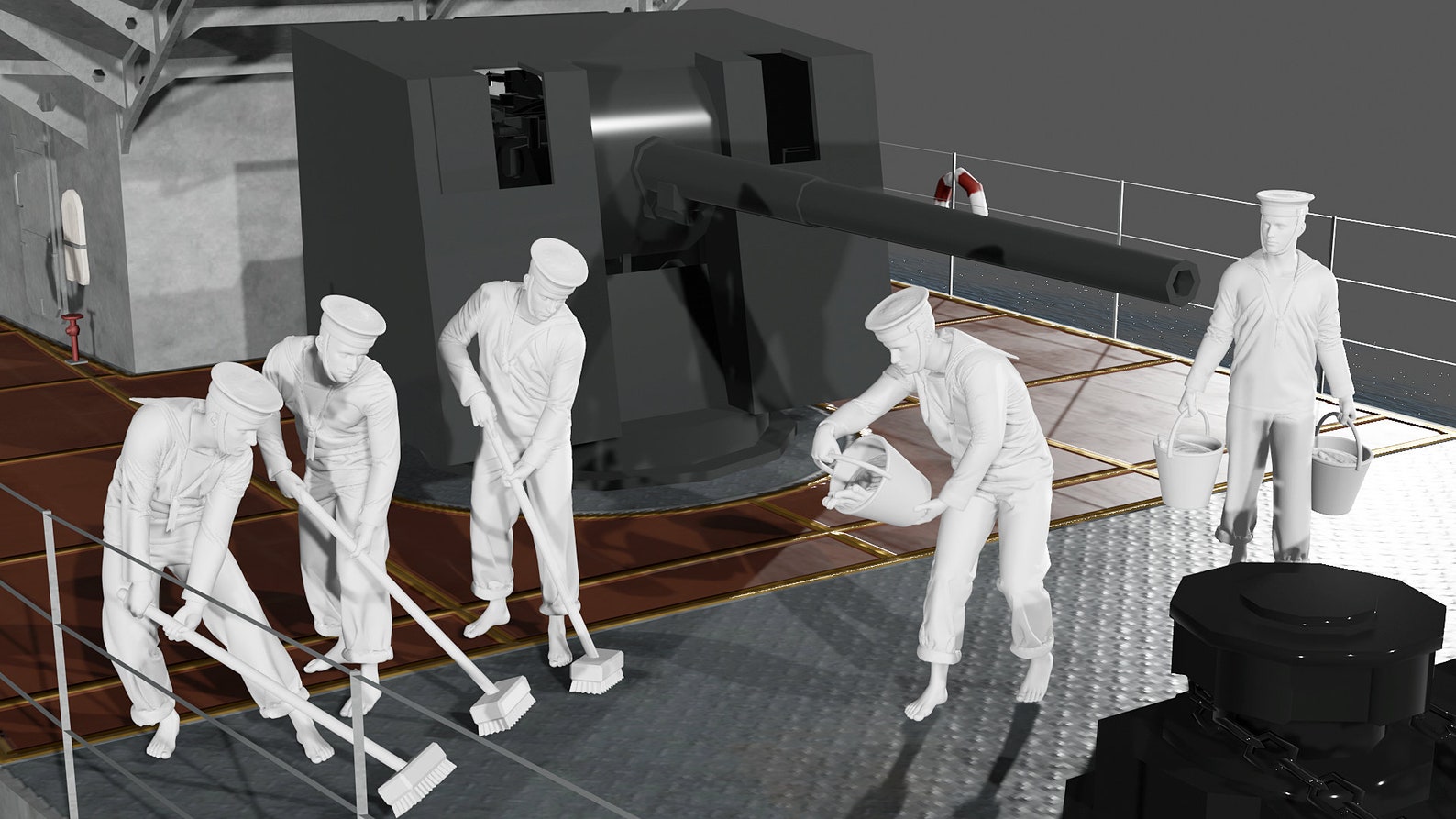 WWII Royal Navy Swab the Deck 5 Figure Set - Etsy