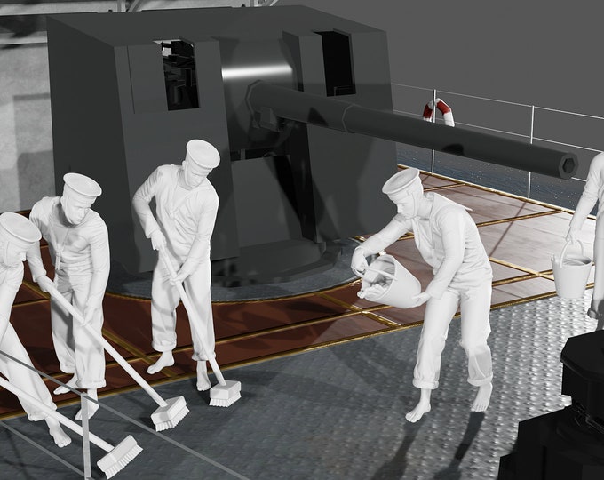 WWII Royal Navy - Swab the Deck - 5 Figure Set - Etsy