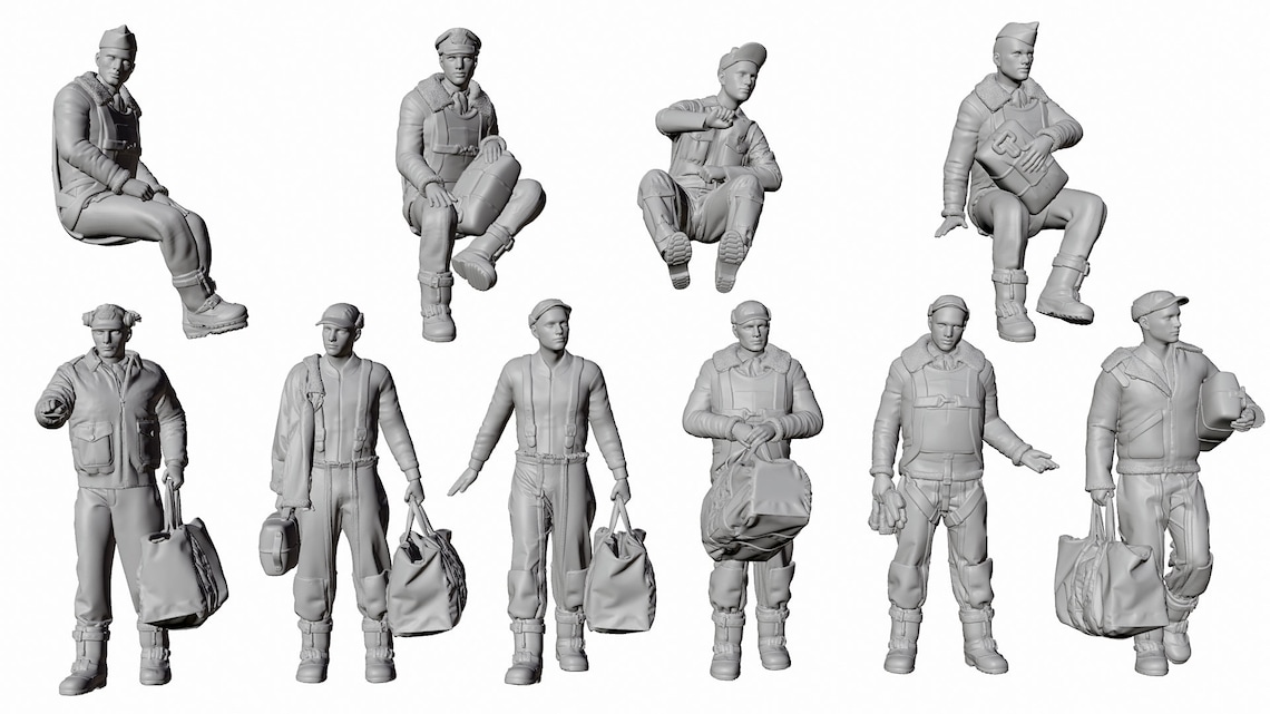 WWII USAAF Bomber Crew - 10 Figure Set - Etsy