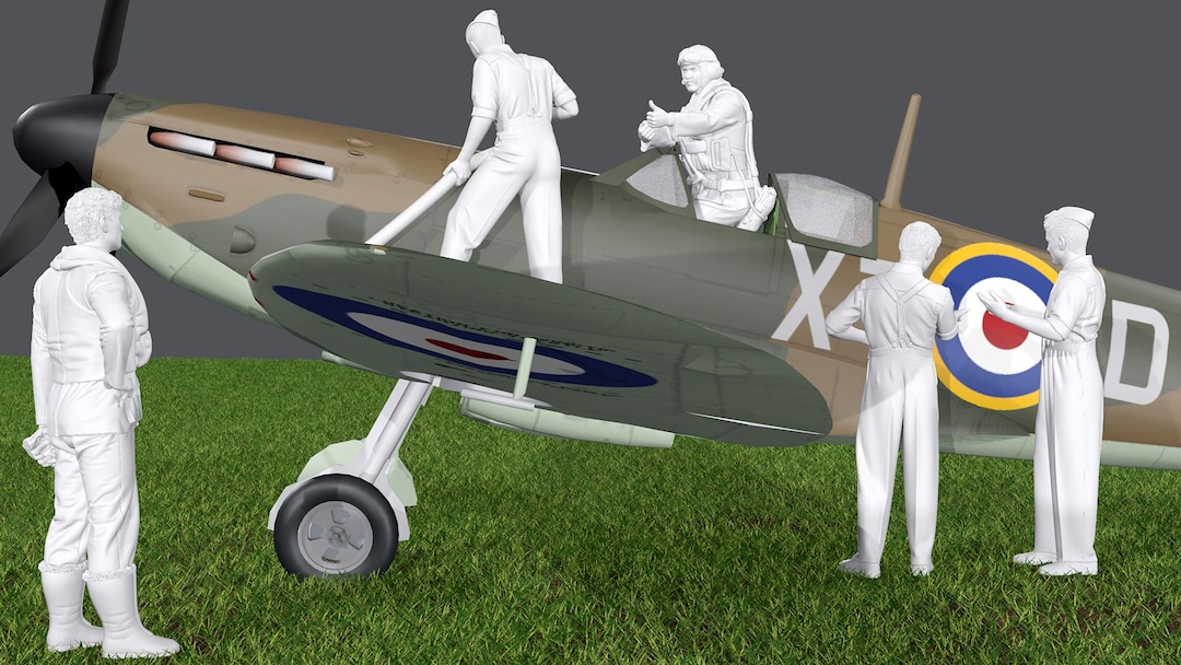 WWII RAF Battle of Britain - Spitfire Pilot - Ground Crew - 5 Figure ...