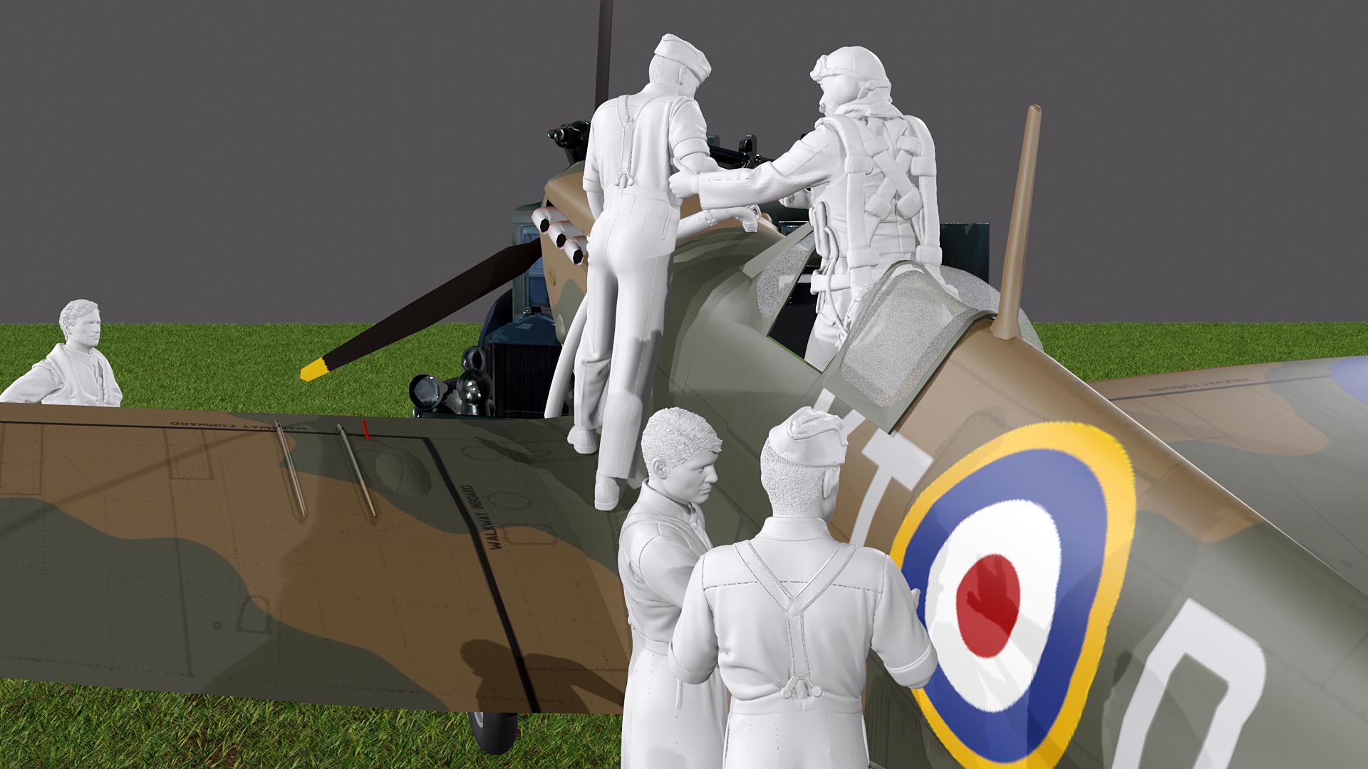 WWII RAF Battle of Britain - Spitfire Pilot - Ground Crew - 5 Figure ...