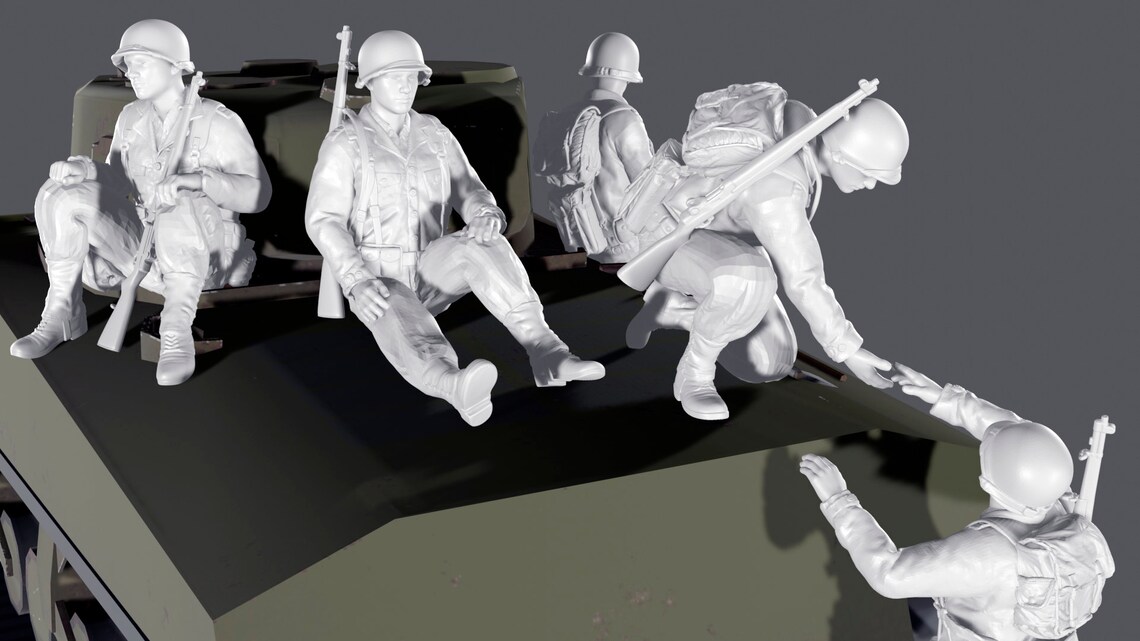 WWII US Army 5 Tank Rider Set 1/72 1/76 1/87 1/100 - Etsy UK