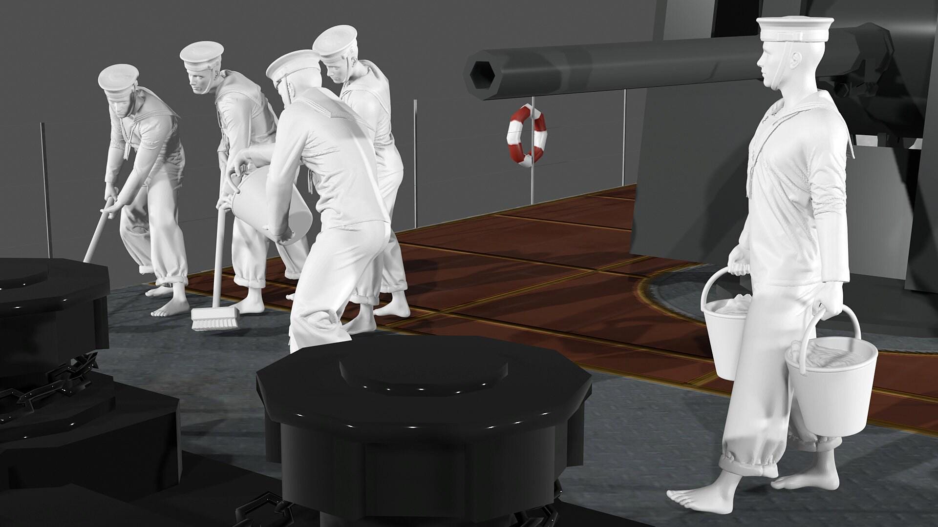 WWII Royal Navy - Swab the Deck - 5 Figure Set - Etsy
