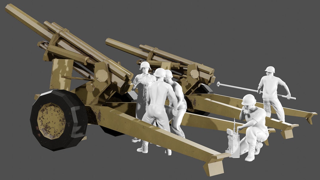 WWII US M1 155mm Howitzer Crew - Set 1 - 5 Figures - Etsy