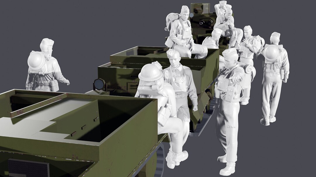 WWII BEF 1940 - Field Caps - at Rest - 10 Figure Set - Etsy