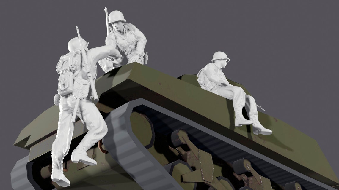 WWII US Army 5 Tank Rider Set 1/72 1/76 1/87 1/100 - Etsy UK