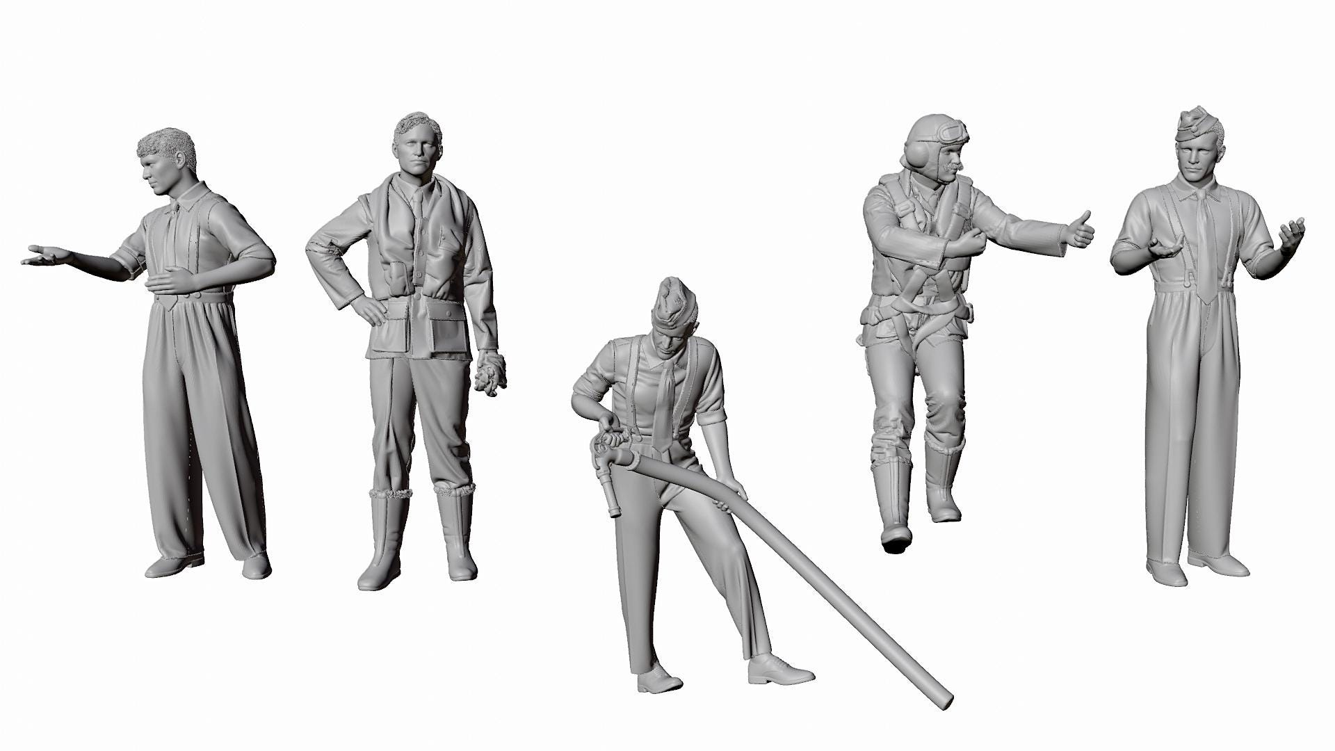 WWII RAF Battle of Britain - Spitfire Pilot - Ground Crew - 5 Figure ...