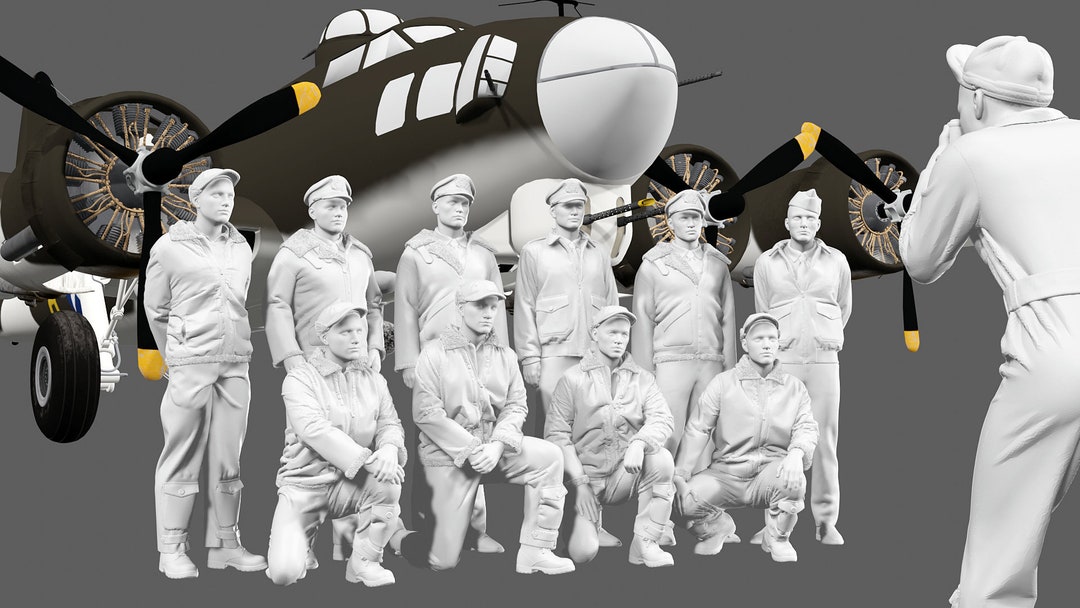 WWII USAAF Bomber Crew Photo - 11 Figure Set - Etsy