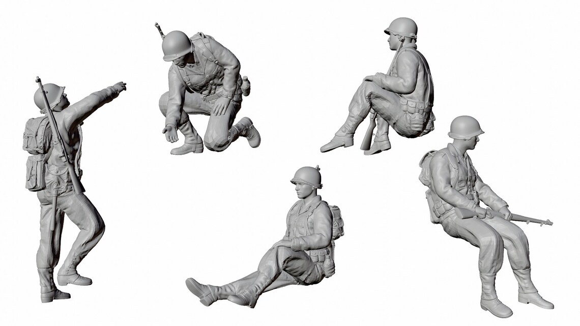 WWII US Army 5 Tank Rider Set 1/72 1/76 1/87 1/100 - Etsy UK