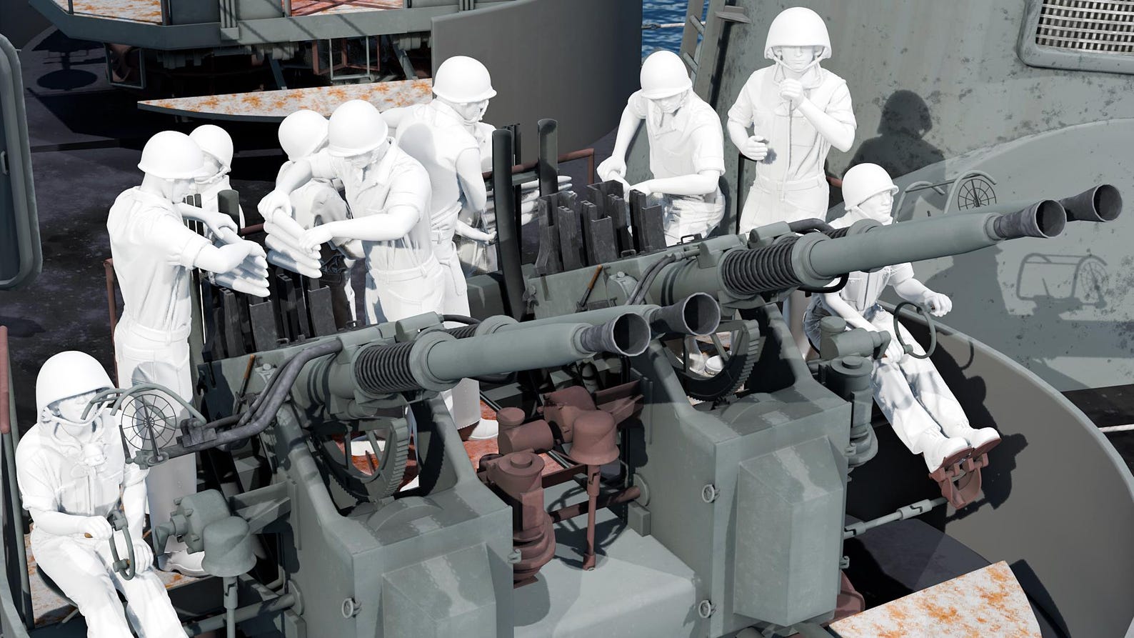 WWII US Navy - 40mm Quod Bofors Crew - 10 Figures - Set 1 - Etsy