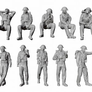 WWII BEF 1940 - Helmets - at Rest - 10 Figure Set - Etsy
