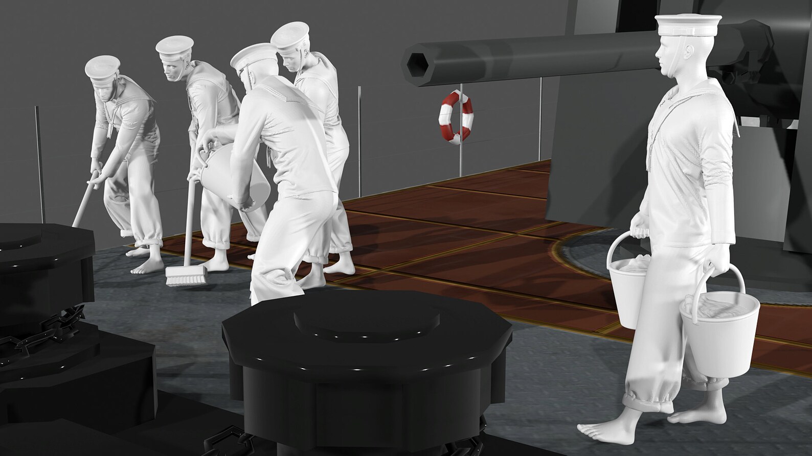 WWII Royal Navy Swab the Deck 5 Figure Set - Etsy