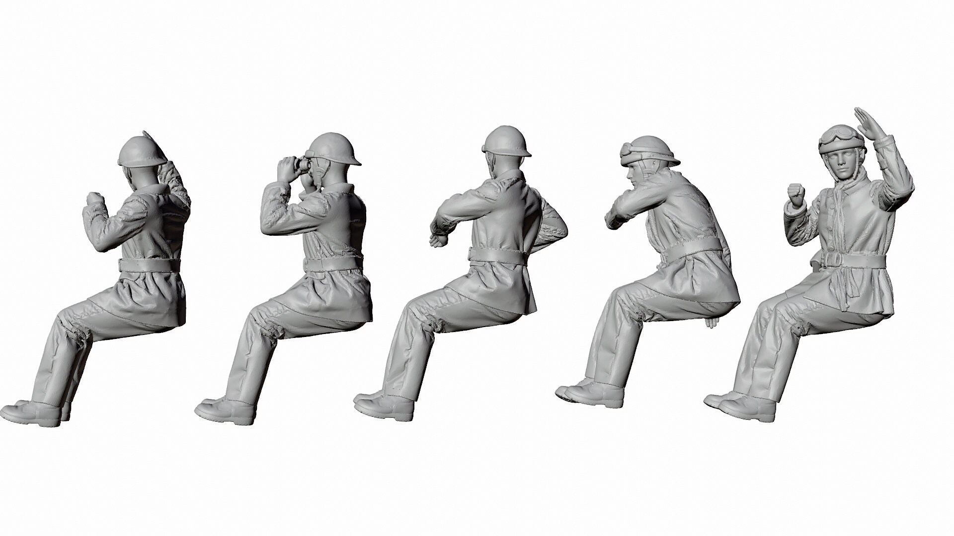 WWII 1940 Battle of France French Tank Commanders - 5 Figure Set - Etsy