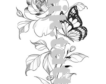 Feminine and Floral Design for Chik Tattoo Tattoo. Instant - Etsy