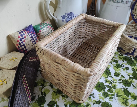 Wicker Small Basket Hand Wooven Reed DIY Flower Basket Craft - Etsy